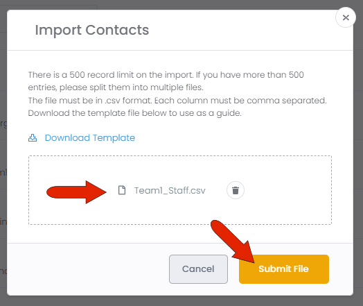 Importing and Exporting the Contacts List