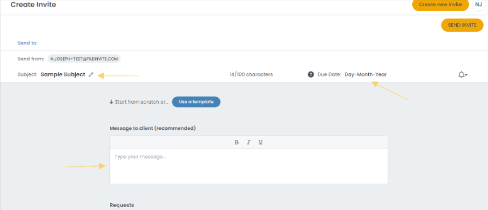 Creating and Sending an Invite